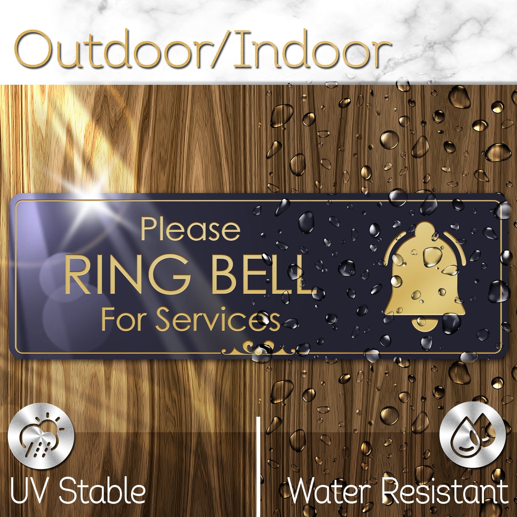 Please Ring Bell for Service Sign Office Ring for Assistance, 3" x 9 ...