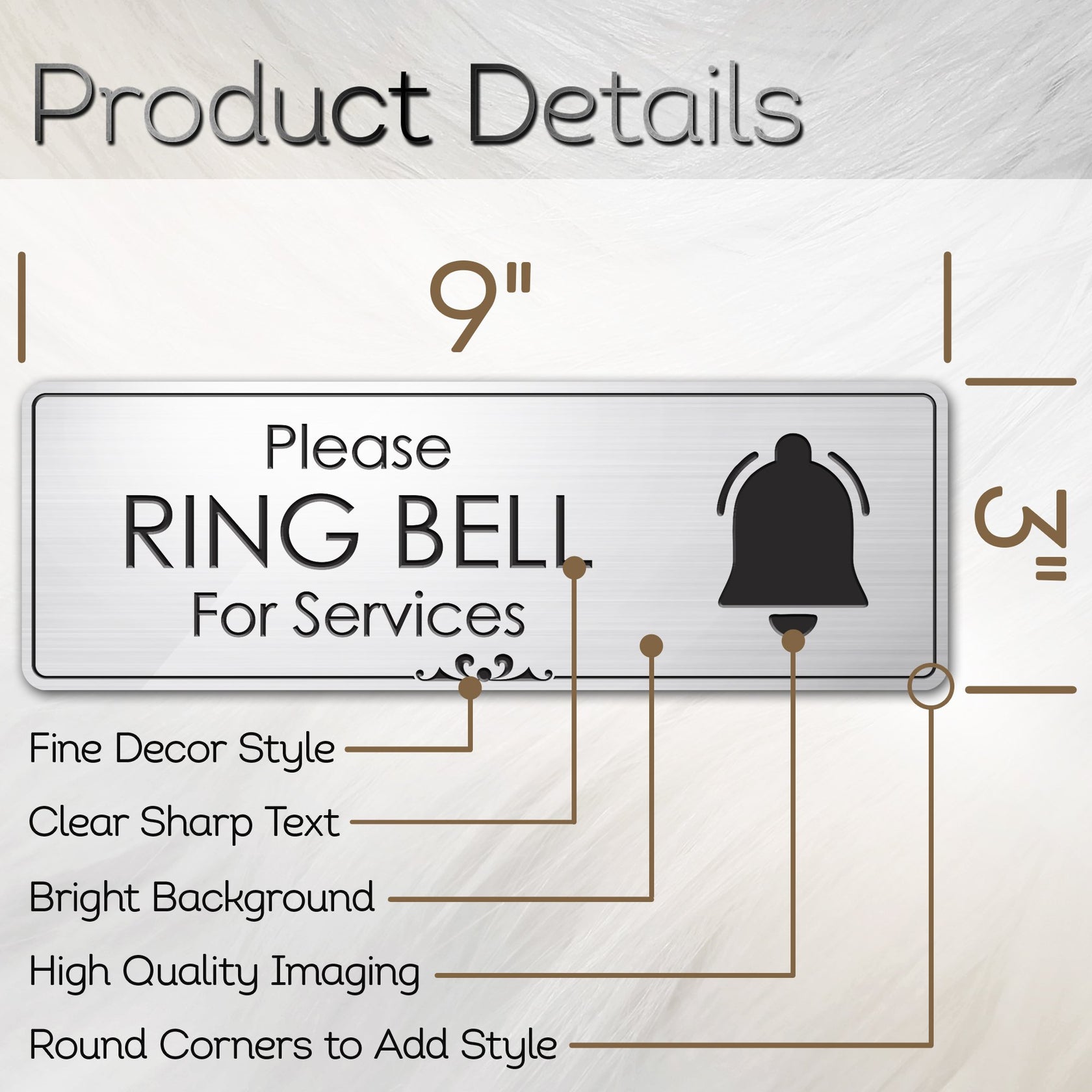 Please Ring Bell for Service Sign Office Ring for Assistance, 3" x 9 ...